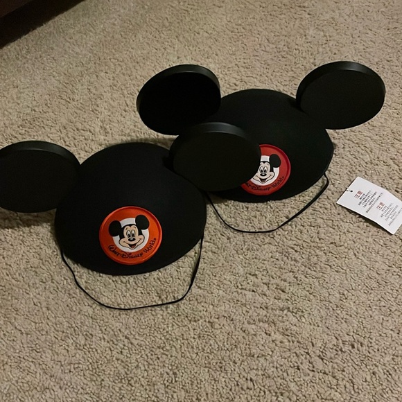 Disney | Accessories | Two Disney Mickey Mouse Hats With Drawstring ...